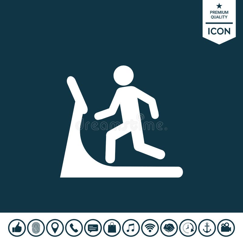 Man on treadmill icon stock vector. Illustration of trainer - 107007040