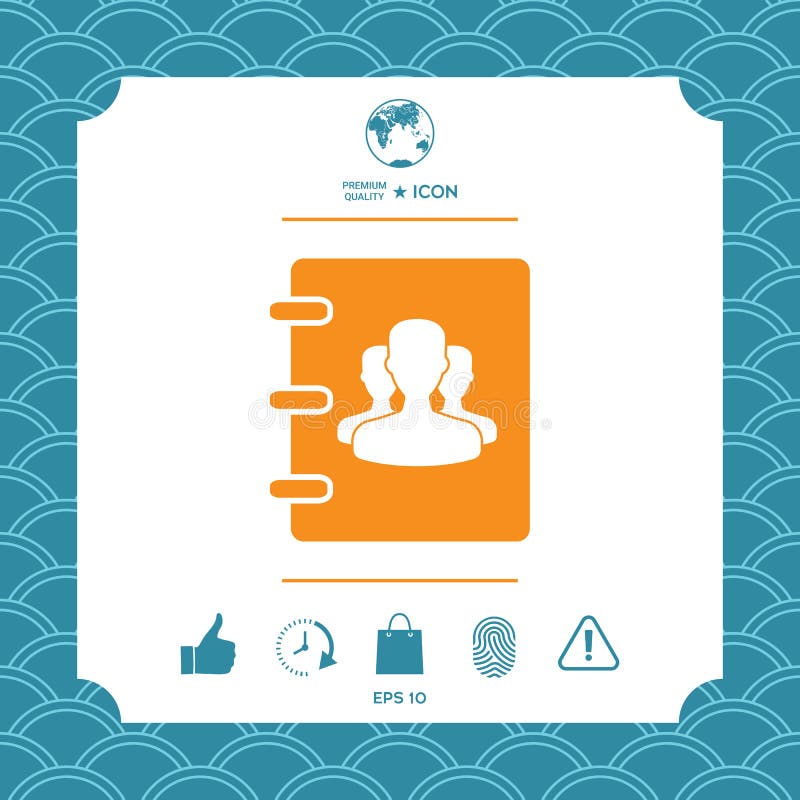 Notebook, Address, Phone Book Icon with Symbol of Group Stock Vector ...