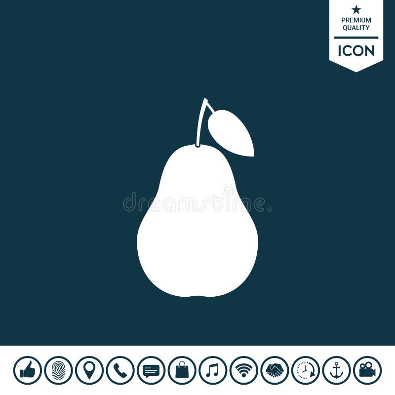 Pear symbol icon stock vector. Illustration of sweet - 107007624