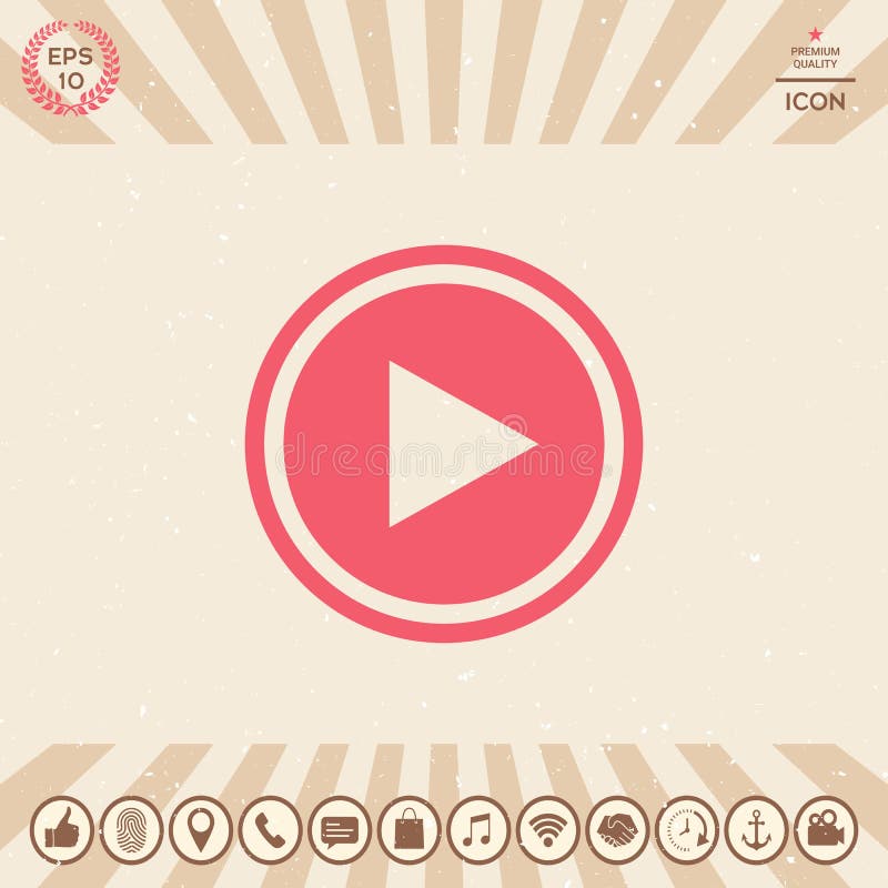 Play symbol icon stock vector. Illustration of interface - 106362593