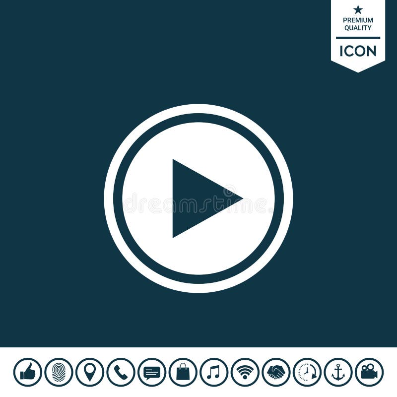 Play symbol icon stock vector. Illustration of internet - 107007721