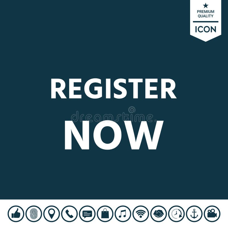 Register now button stock vector. Illustration of business - 107007969