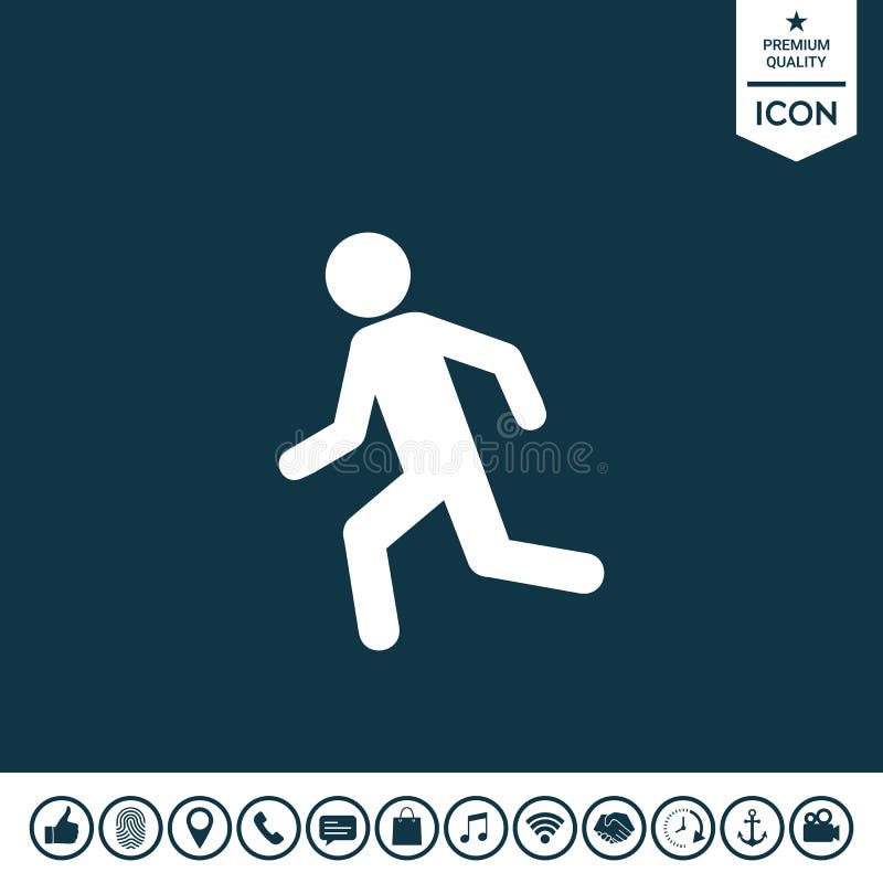 Running man, run icon stock vector. Illustration of action - 107008308