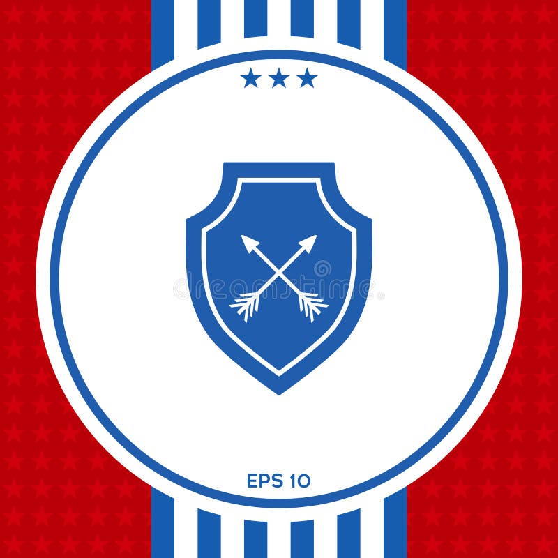 Shield with Arrows. Protection Icon Stock Vector - Illustration of lock ...