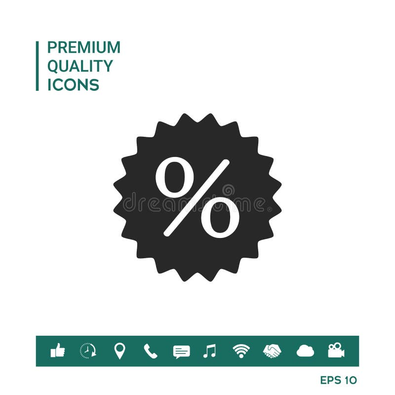 Sign, Percent Symbol Discount Icon Stock Vector - Illustration of seal ...
