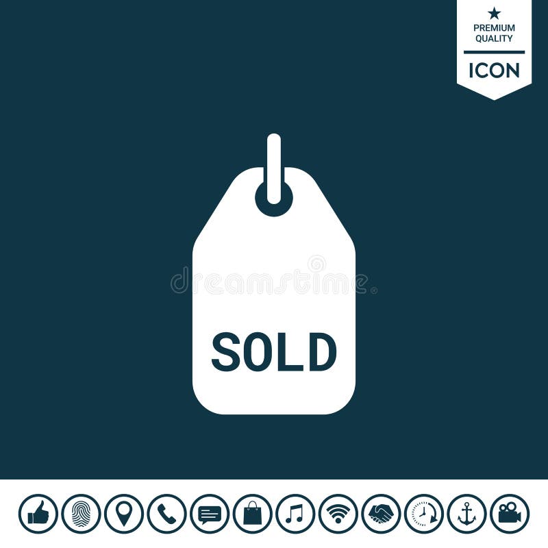 Sold symbol tag stock vector. Illustration of design - 107008325