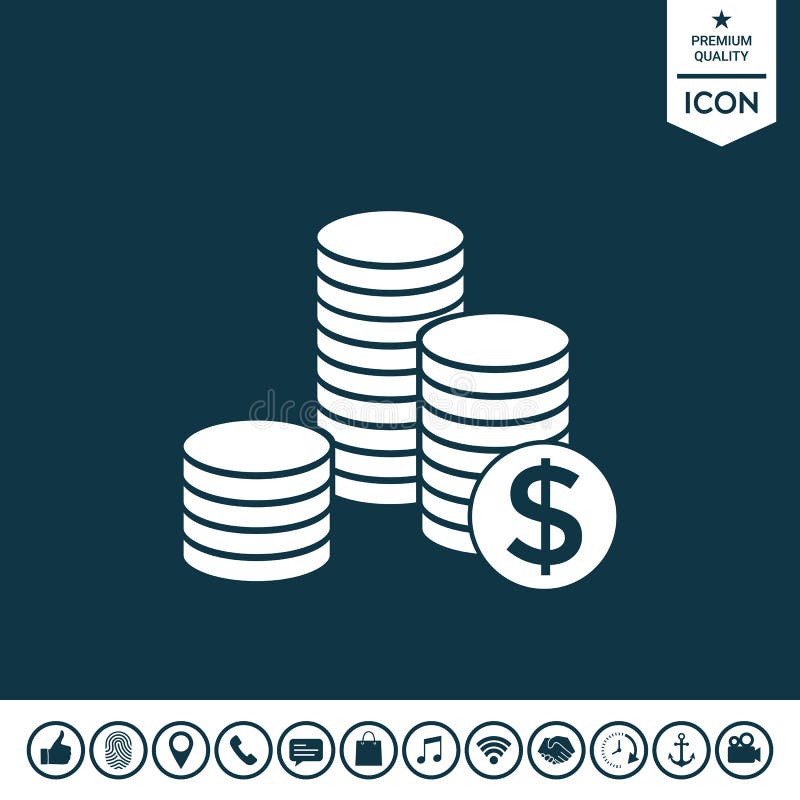 Stack of Coins with Dollar Symbol Stock Vector - Illustration of symbol ...