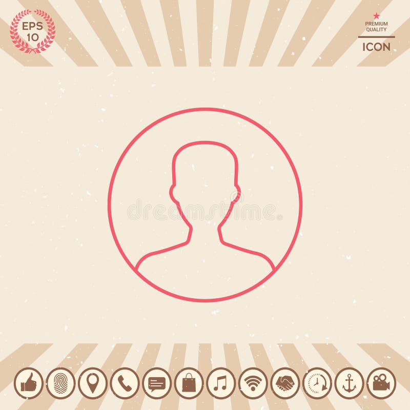 Symbol of User Icon in Circle. Profile Line Icon. Stock Vector ...