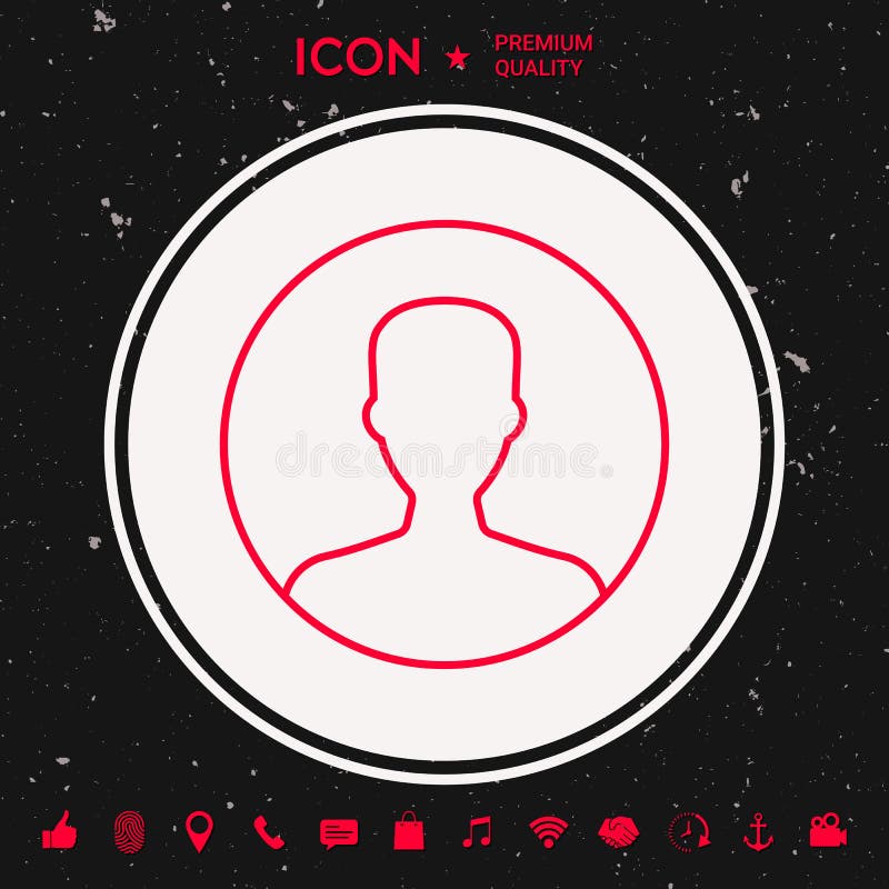 Symbol of User Icon in Circle. Profile Line Icon. Stock Vector ...