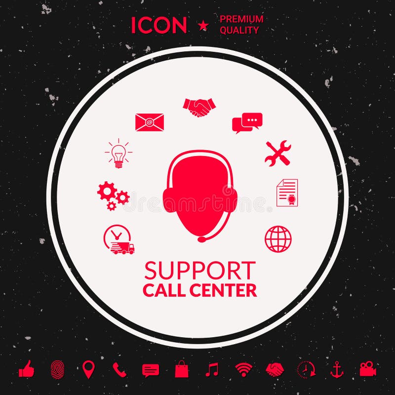 Technical Support Operator Flat Icon. Stock Vector - Illustration of ...