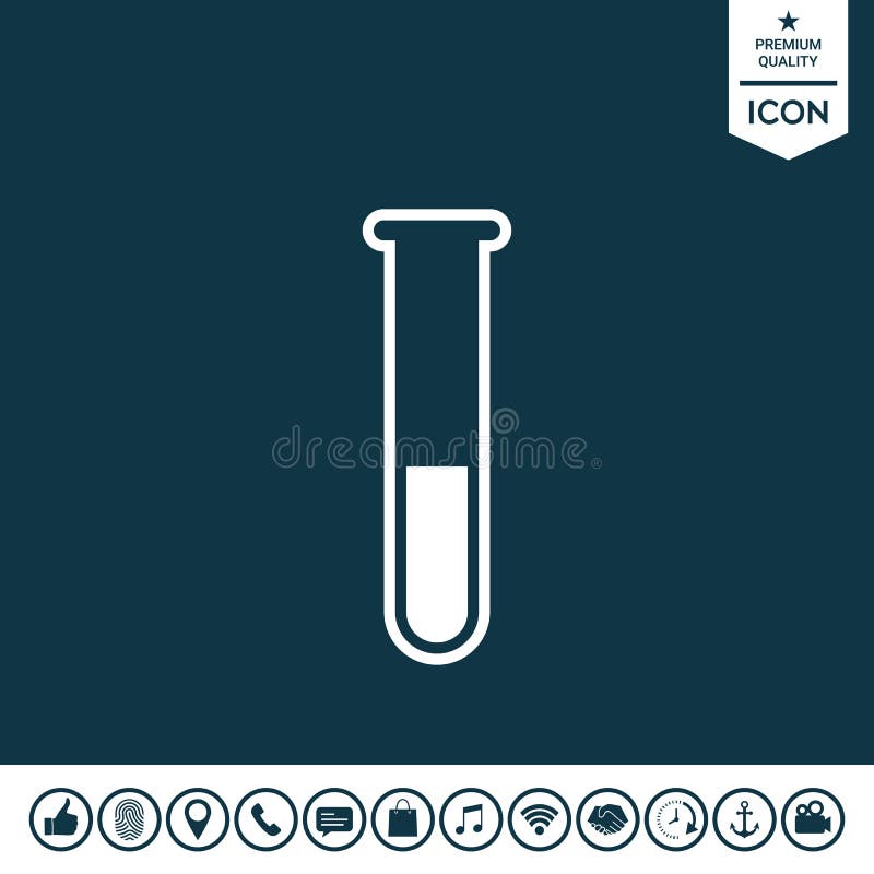 Test-tube symbol icon stock vector. Illustration of fluid - 107034432