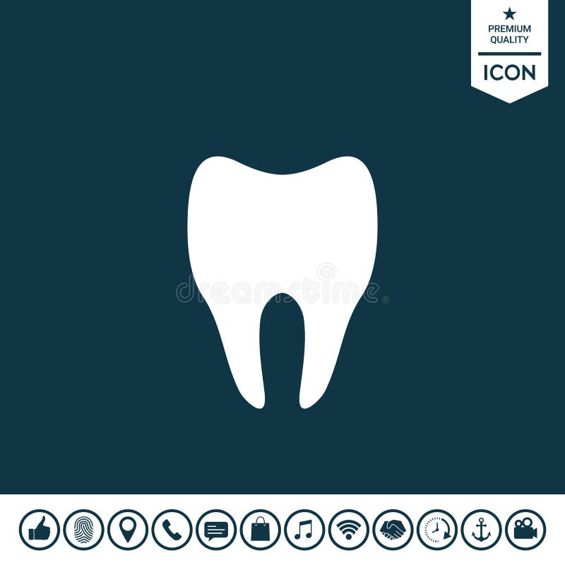 Tooth symbol Icon stock vector. Illustration of medical - 107034320