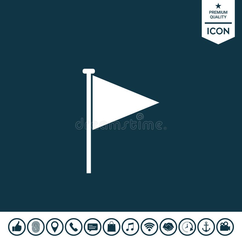 Triangle flag icon stock vector. Illustration of finish - 107034425