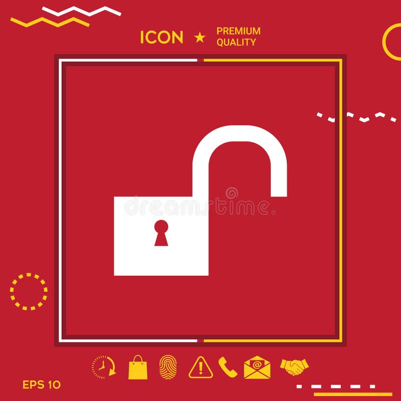 Unlock symbol icon stock vector. Illustration of security - 108003828