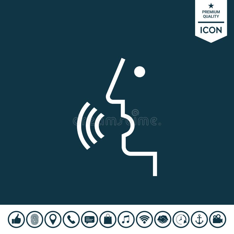 Voice Control, Person Talking - Icon Stock Vector - Illustration of ...