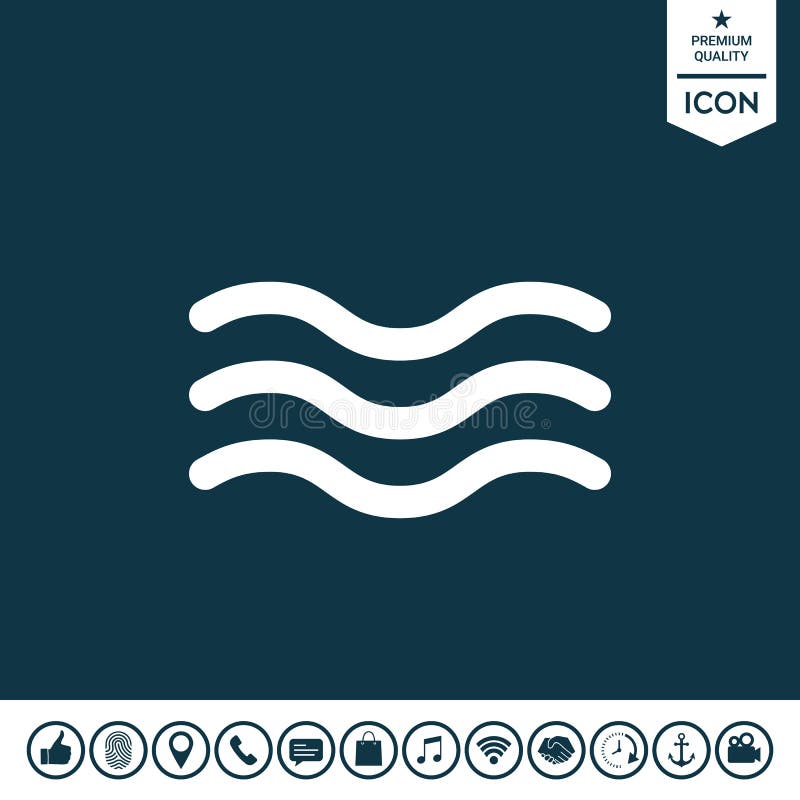 Wave symbol Icon stock vector. Illustration of aqua - 107034407