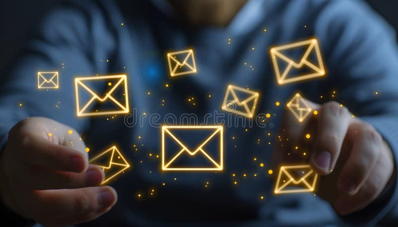 Graphic of email marketing stock illustration. Illustration of ...