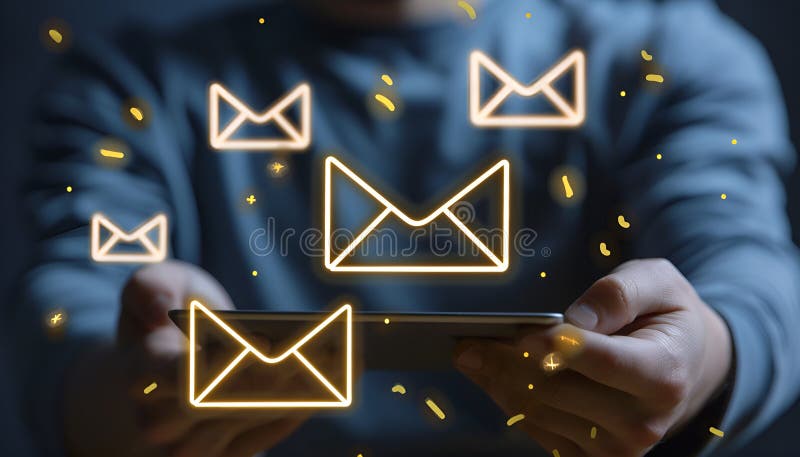 Graphic of email marketing stock illustration. Illustration of ...