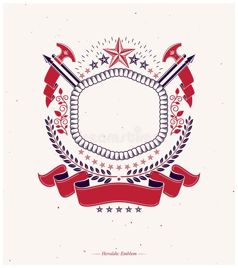 Ancient Star Emblem. Heraldic Vector Design Element, 5 Stars Award ...