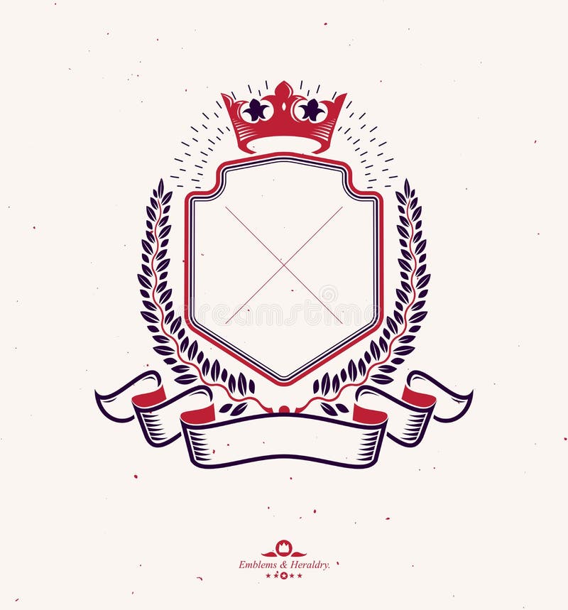 Graphic Emblemcreated with Ancient Crown and Laurel Wreath. Heraldic ...