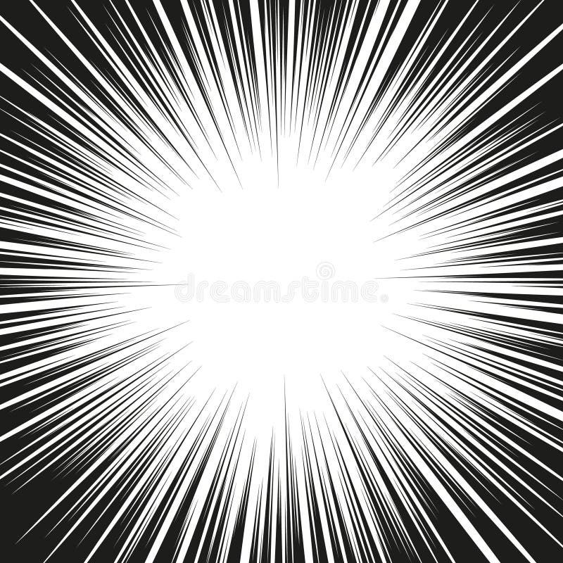 Graphic Explosion with Speed Lines. Comic Book Design Element. Vector ...