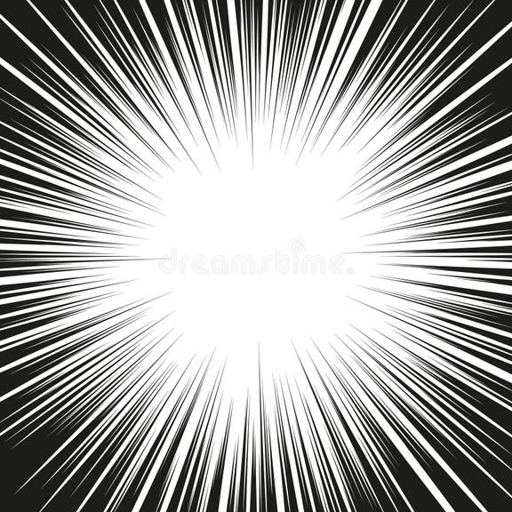 Graphic Explosion with Speed Lines. Comic Book Design Element. Vector ...