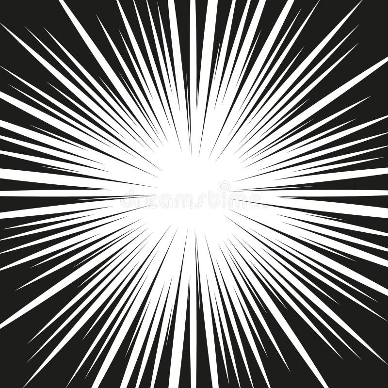 Graphic Explosion with Speed Lines. Comic Book Design Element. Retro ...