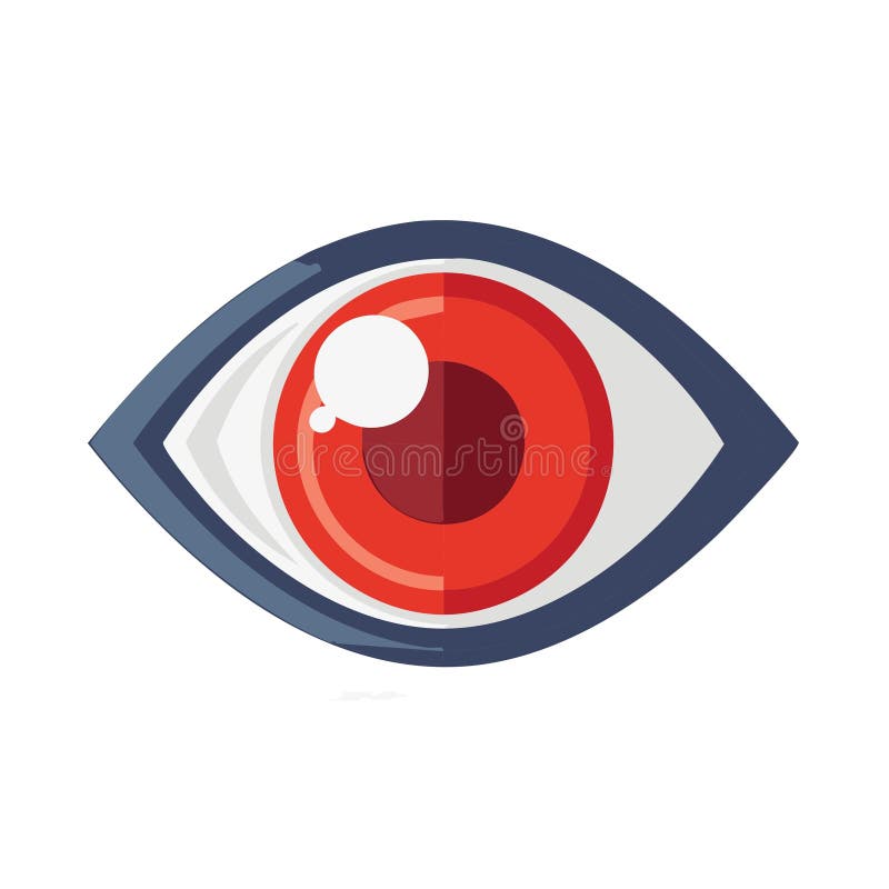Graphic Eye with Vibrant Red Iris Representing Vision and Insight Stock Vector - Illustration of ...