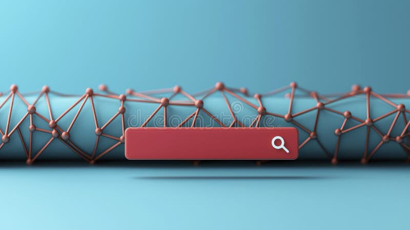 Abstract Search Bar Concept Surrounded by a Network of Interconnected ...