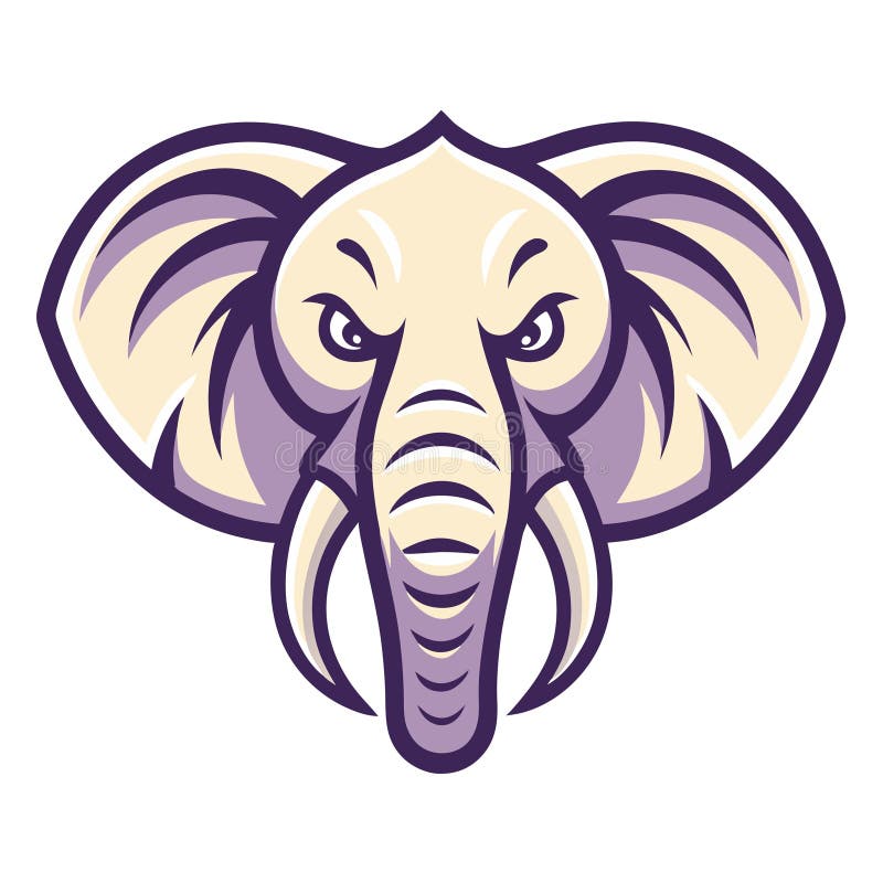 Angry Cartoon Elephant Head Illustration for Tattoo Design and ...