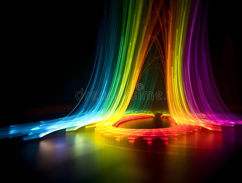 Dark Background with Beautiful, Intense, Rainbow-colored Lights that ...