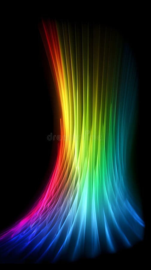 Dark Background with Beautiful, Intense, Rainbow-colored Lights that ...
