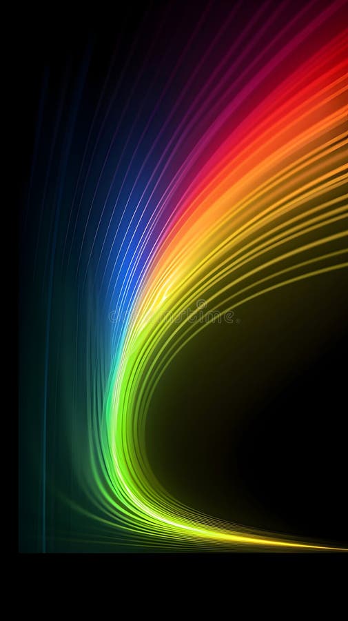 Dark Background with Beautiful, Intense, Rainbow-colored Lights that ...