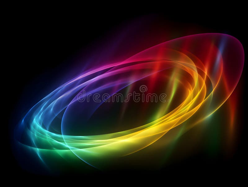Dark Background with Beautiful, Intense, Rainbow-colored Lights that ...
