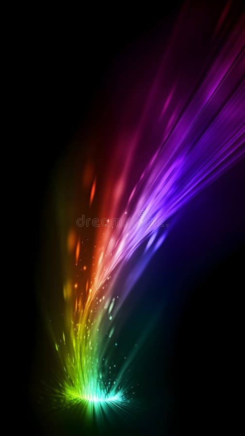 Dark Background with Beautiful, Intense, Rainbow-colored Lights that ...