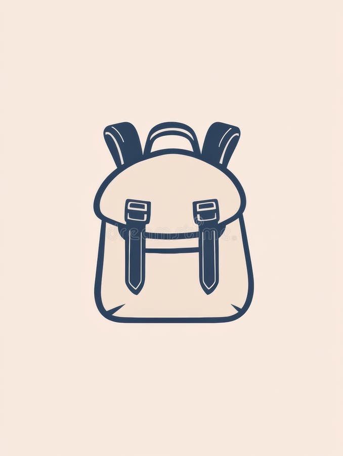 This Graphic Features a Simple Backpack Icon with Clean Lines, Evoking ...