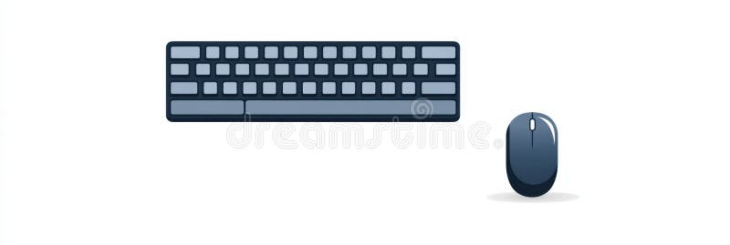 This Graphic Features a Simple Keyboard and Mouse Icon Designed for Use ...