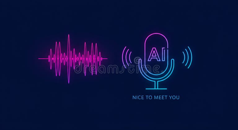 Artificial Intelligence Voice Assistant Concept with Microphone and ...