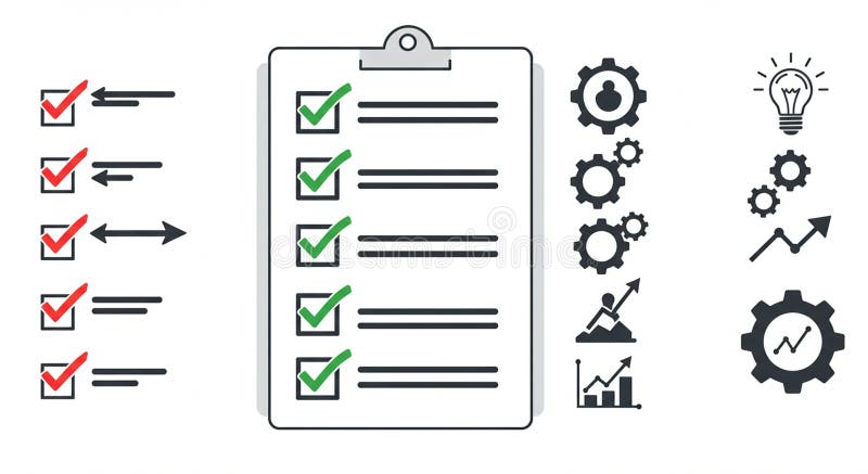 A Graphic Featuring a Clipboard with a Checklist, Including Both Red ...