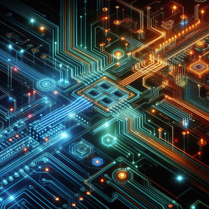 7 2. a Graphic Featuring a Digital Circuit Board Desig Stock Photo ...