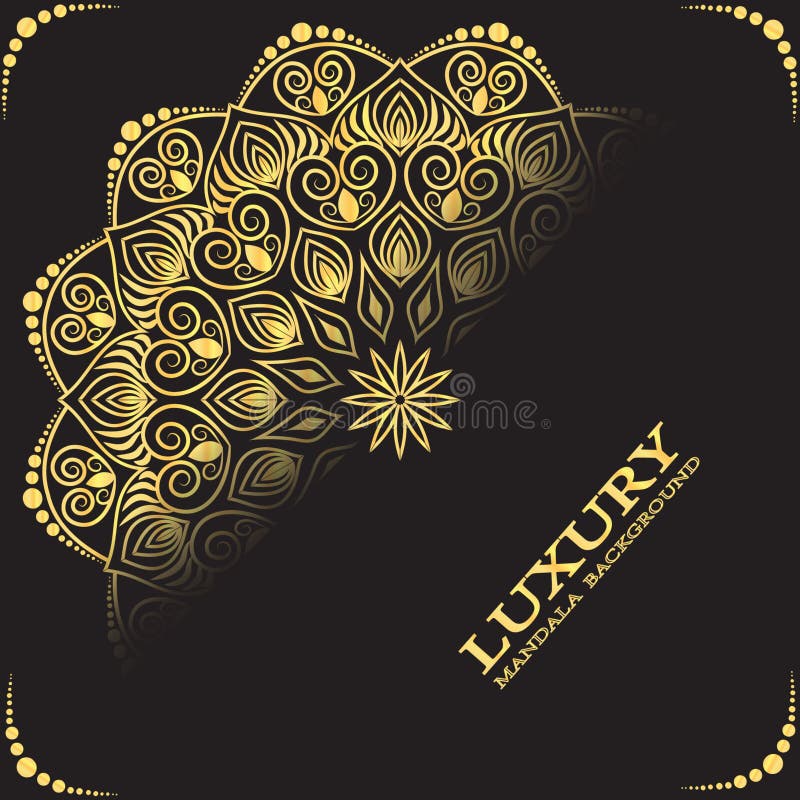 Symmetric Golden Mandala Panel Stock Illustration - Illustration of animal, design: 394543958