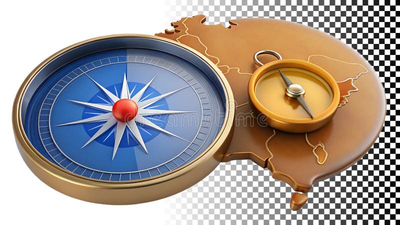 Vintage Compass with Map Fragment, Exploration Travel Gear Graphic Png ...