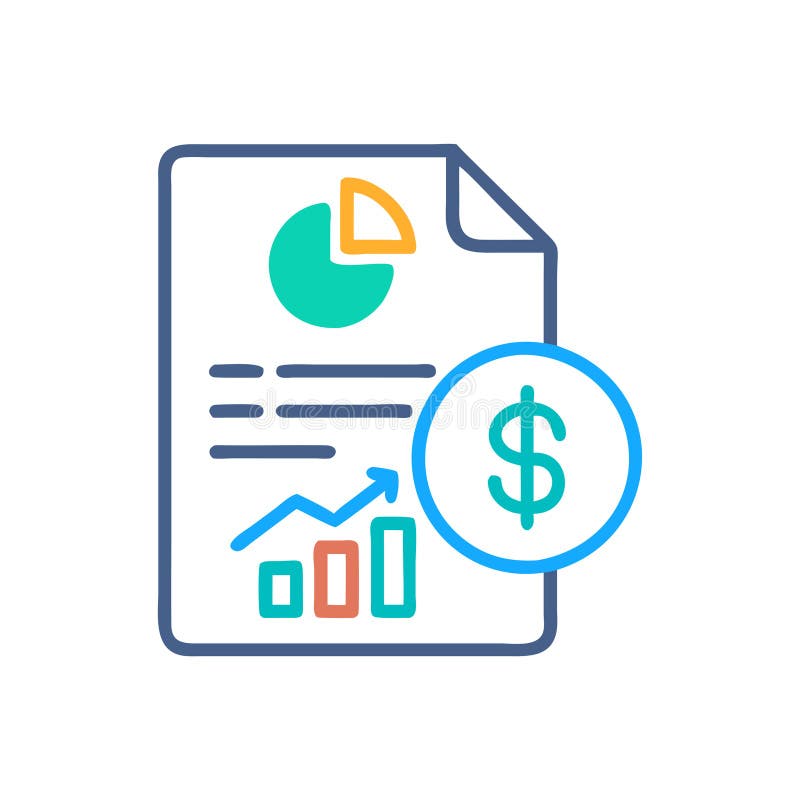 Graphic for Financial Reporting Icon Stock Vector - Illustration of ...
