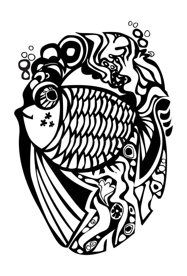 Graphic Fish Illustration. Vector Stock Vector - Illustration of ...