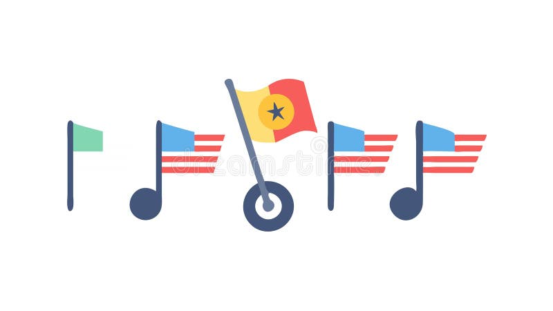 Graphic of Flags with Musical Notes, Symbolizing International Music ...