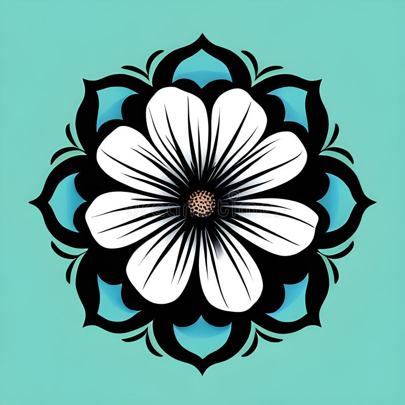 The Graphic of Flower Tattoo Vector Stock Illustration - Illustration ...