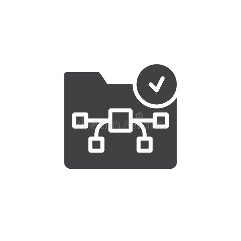 Graphic Folder with Check Mark Vector Icon Stock Vector - Illustration ...