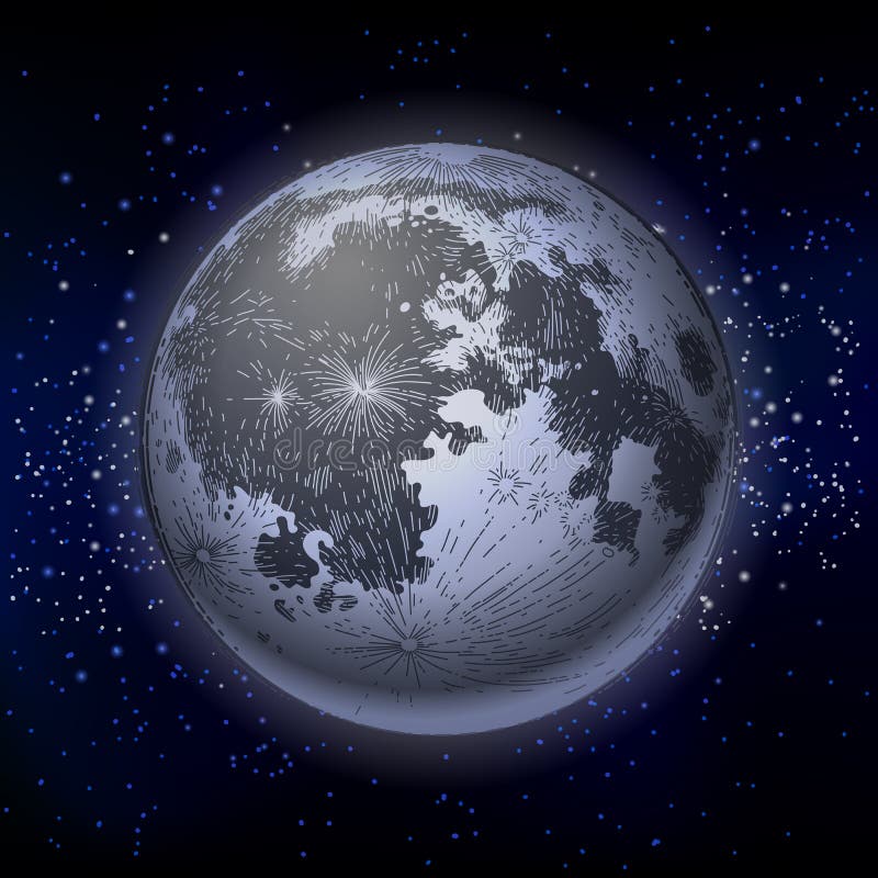 Graphic full moon stock vector. Illustration of ight - 83417999