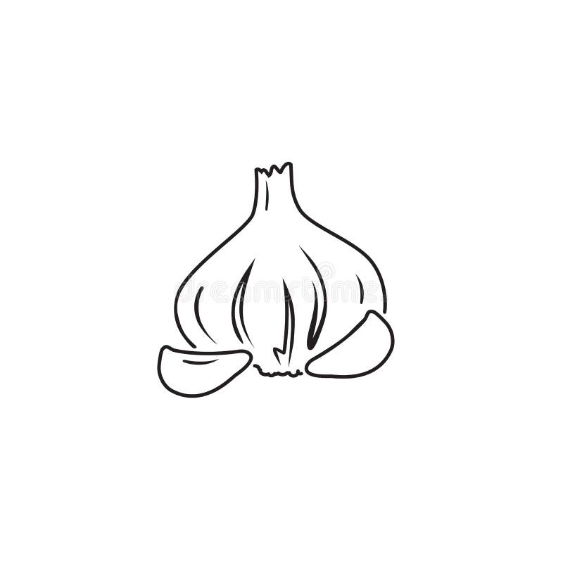 Graphic Garlic Silhouette Icon. Vector in Flat Stock Vector - Illustration of nutrition, icon ...