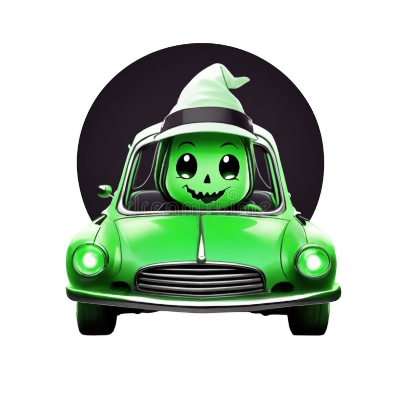 Graphic of a Ghost Driving an Old Vintage Car Stock Photo ...